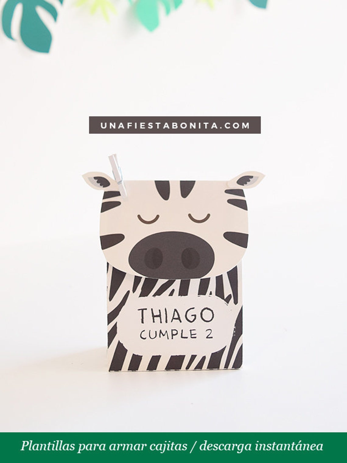 Box for Surprises Animals Jungle, Zebra, Template to Assemble Box ...