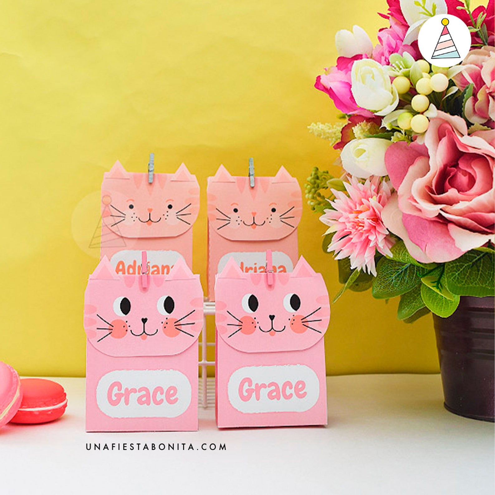 Cat Gift Box, Cat Favor Box Printable, DIY Kitten Favor Box, Cat Party ...