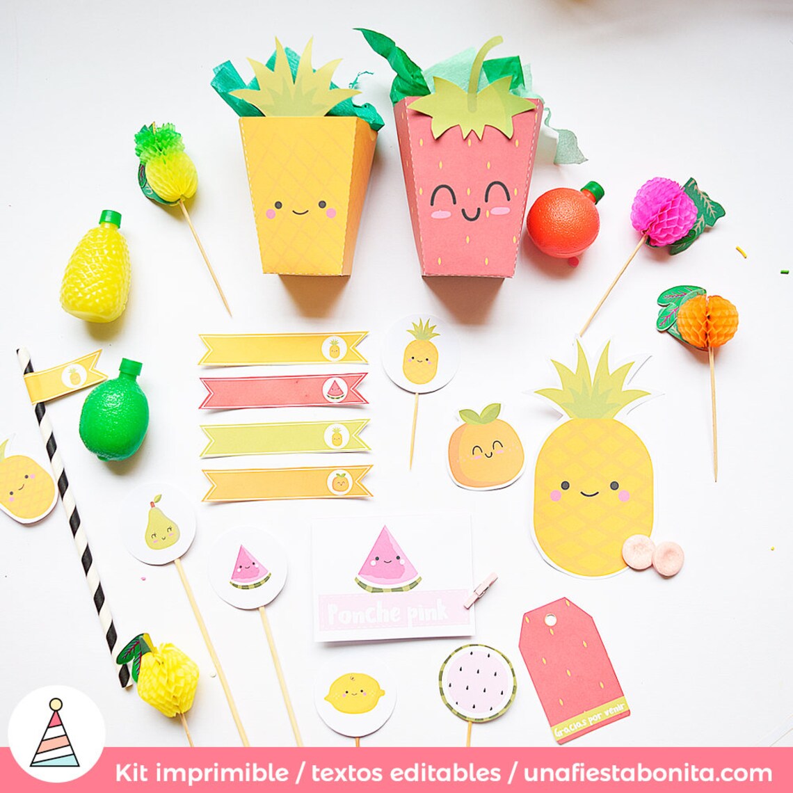 Printable Pack for Parties Tutti Frutti Pack Decoration to - Etsy