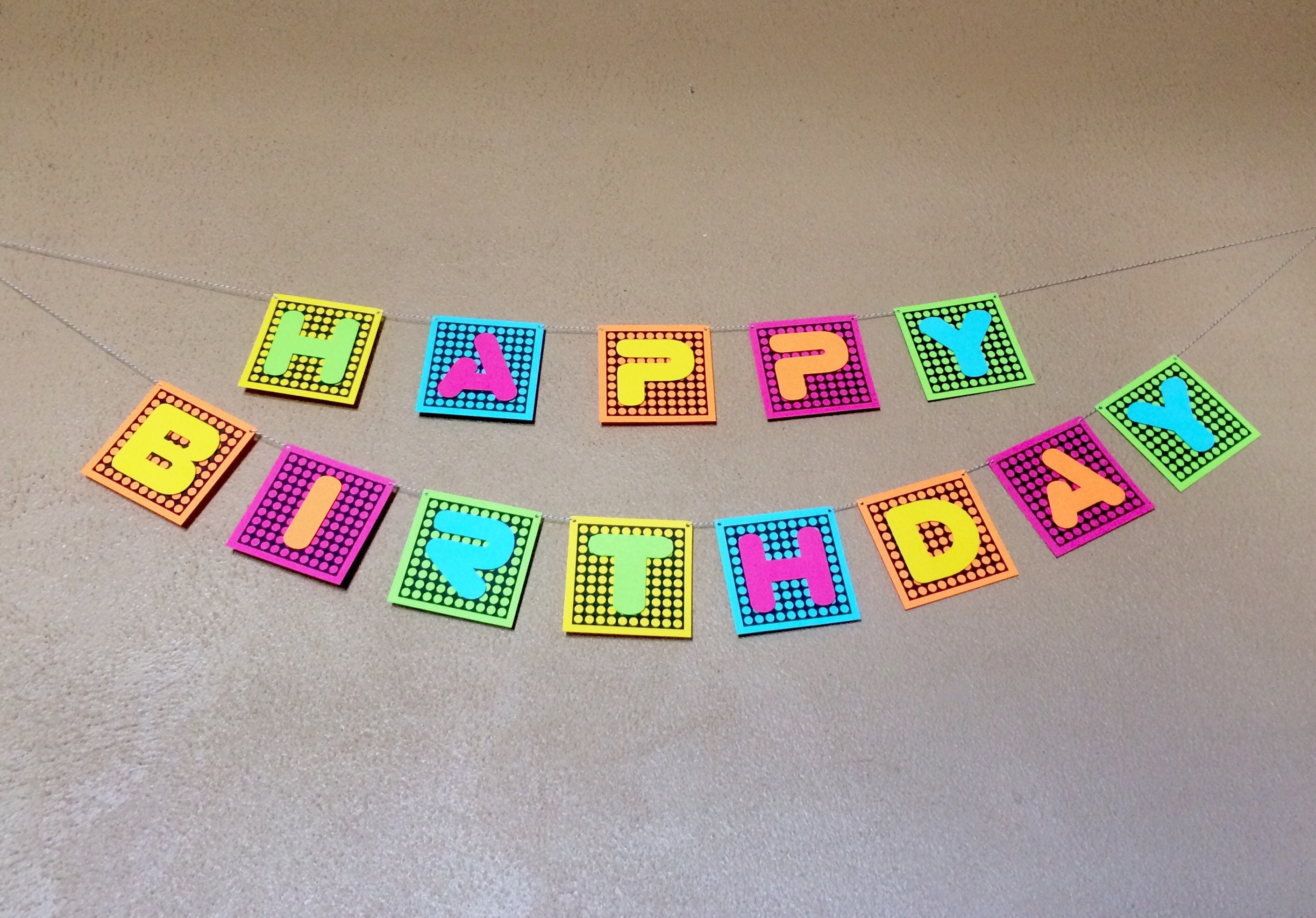 Neon Glow Birthday Banner, Glow in the Dark Party, Neon Glow Banner ...