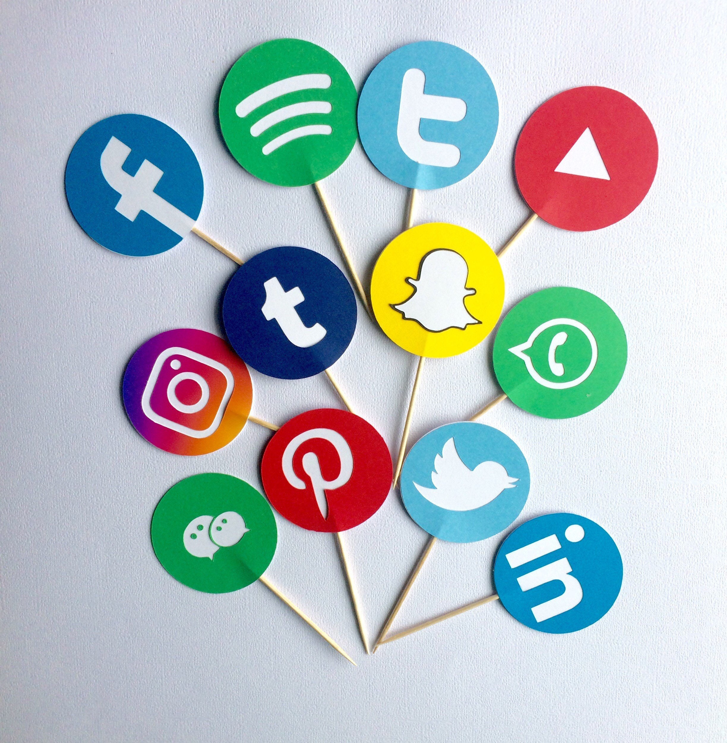 Social Media Birthday Party, Cupcake Toppers, App Party, Instagram ...