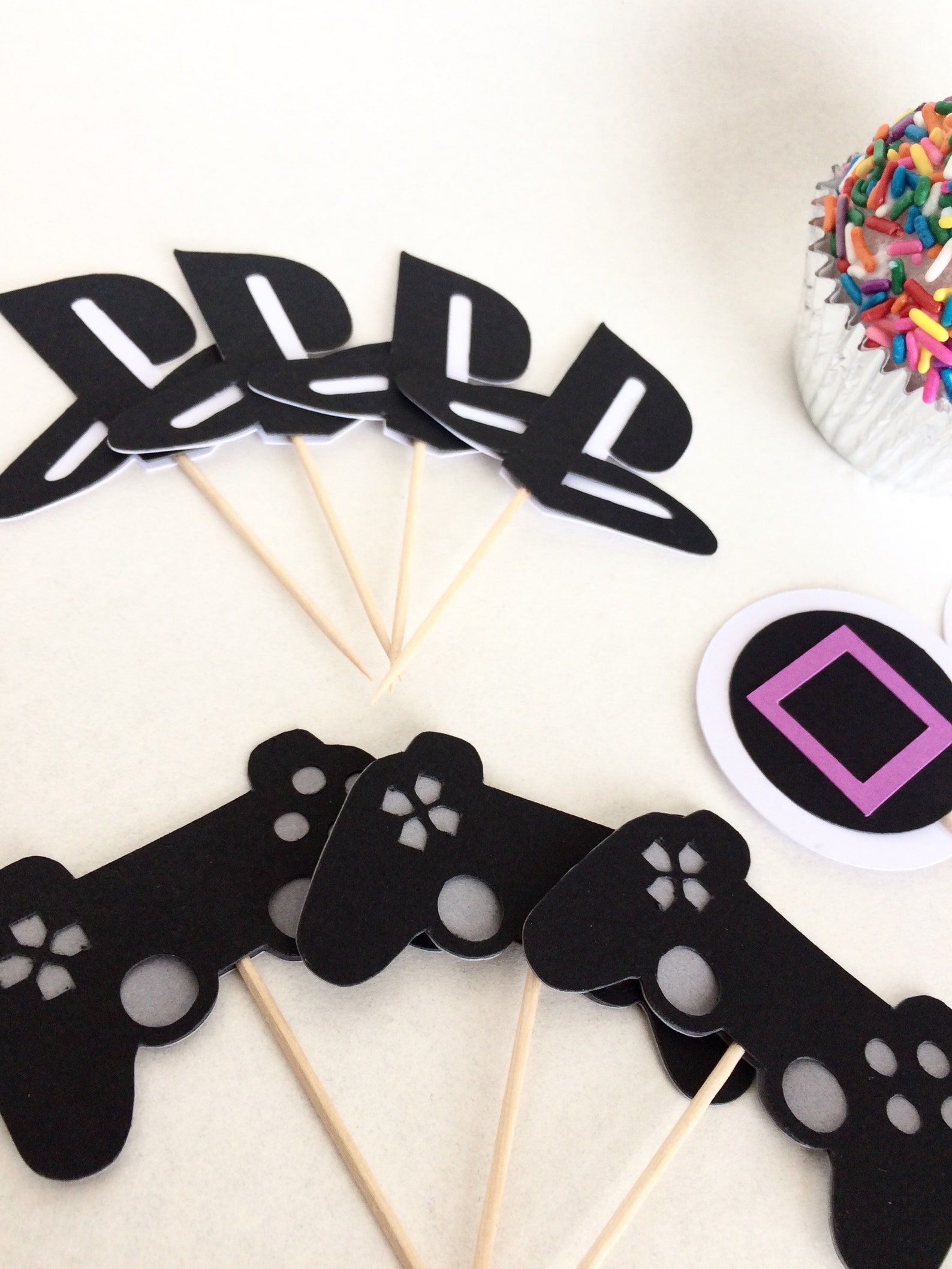 Playstation Birthday Party Cupcake Toppers, Video Game Party, Gamer ...