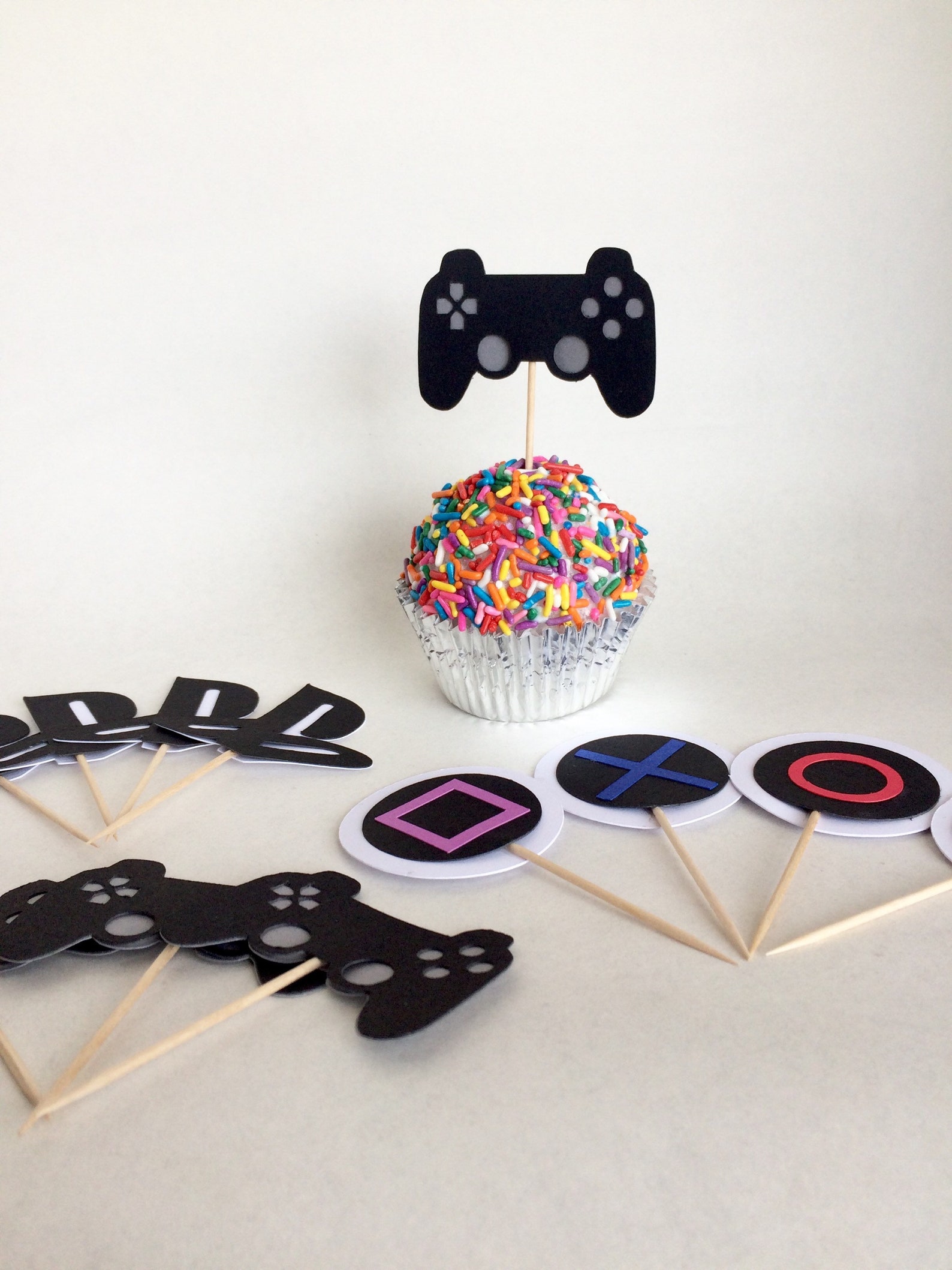 Playstation Birthday Party Cupcake Toppers, Video Game Party, Gamer ...