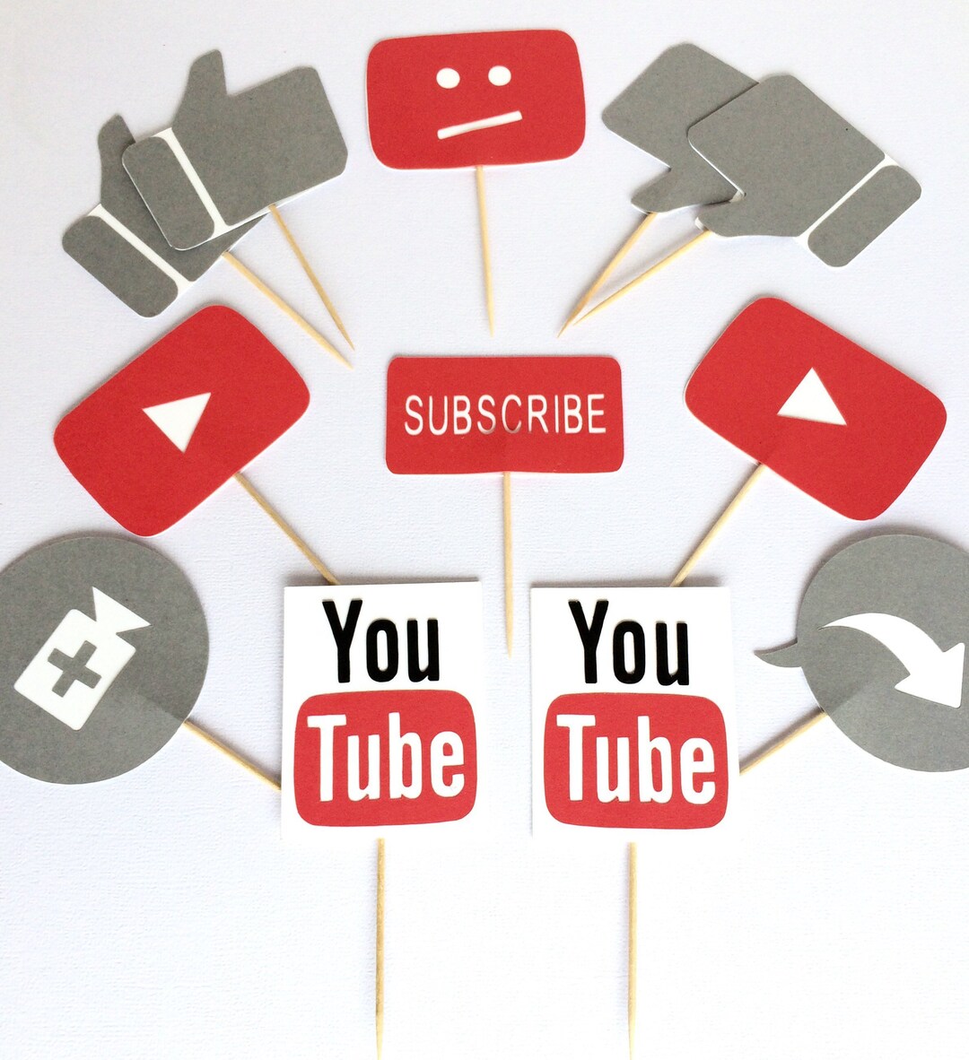 Youtube Party Cupcake Toppers, Social Media Birthday Décor, App Party ...