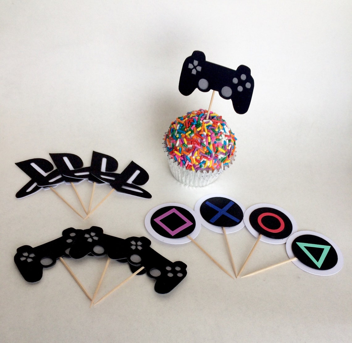 Playstation Birthday Party Cupcake Toppers Video Game Party - Etsy