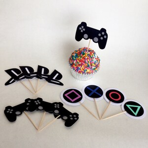 Playstation Birthday Party Cupcake Toppers, Video Game Party, Gamer ...