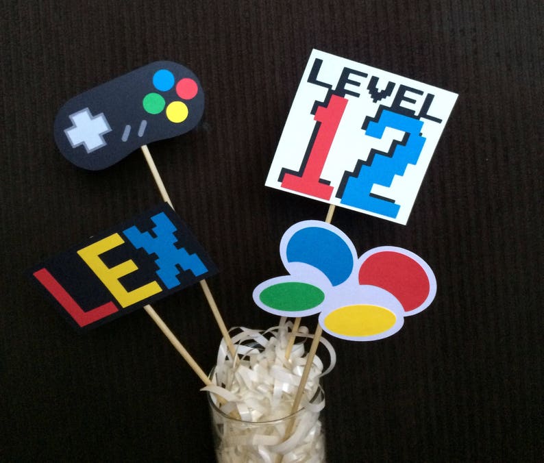 Gamer Centerpiece Video Game Birthday Gamer Party Video - Etsy