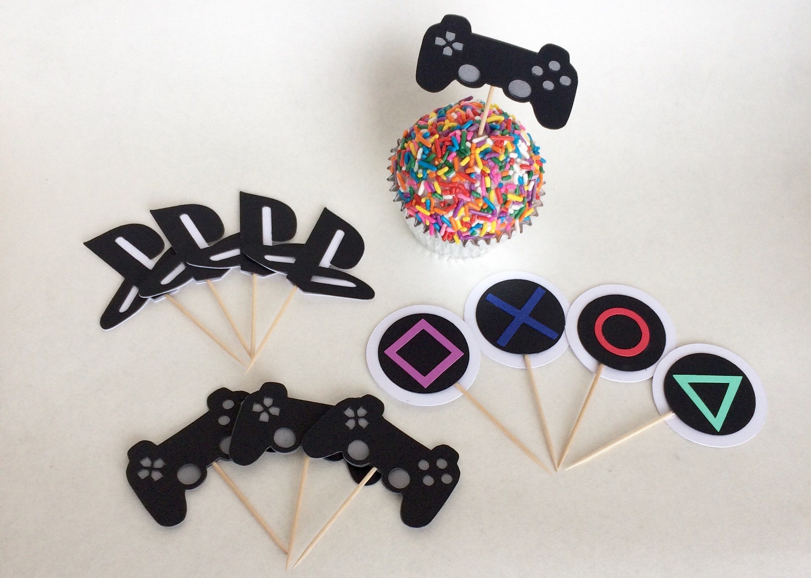 Playstation Birthday Party Cupcake Toppers, Video Game Party, Gamer ...