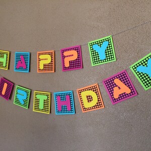 Neon Glow Birthday Banner, Glow in the Dark Party, Neon Glow Banner ...
