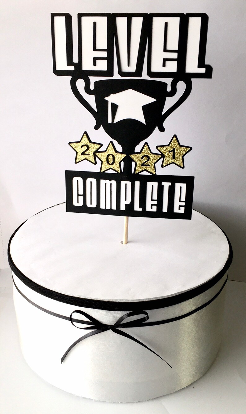 Level Complete Graduation Cake Topper Gamer Theme Graduation | Etsy