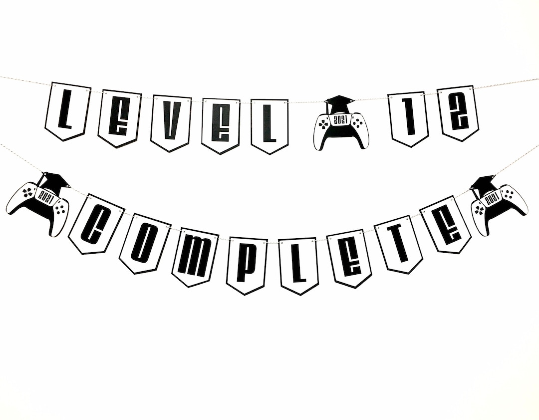 Video Game Graduation Banner, Gamer Graduation Decor, Level up Grad ...