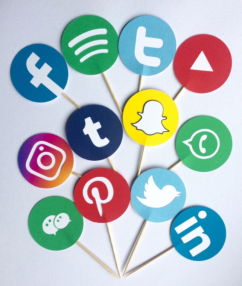Social Media Birthday Party, Cupcake Toppers, App Party, Instagram ...