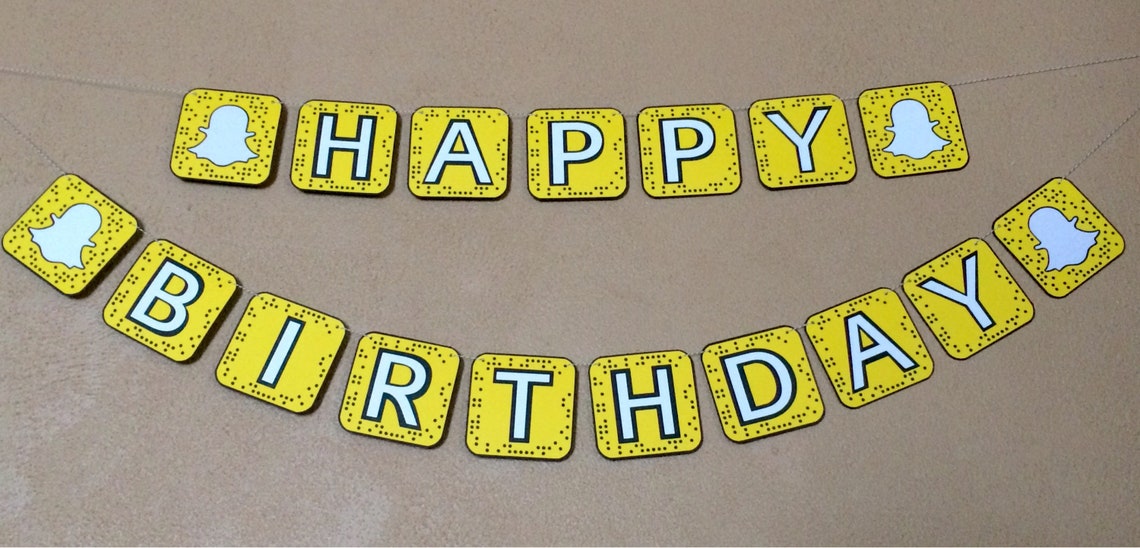 Snapchat Birthday Banner, Social Media Birthday Banner, Social Media ...