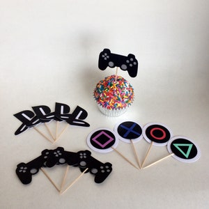Playstation Birthday Party Cupcake Toppers, Video Game Party, Gamer ...