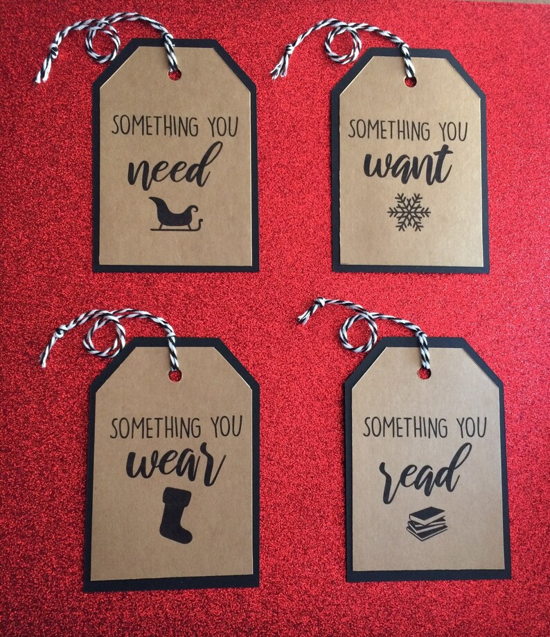 Minimalist Christmas Gift Tags Something you Want Simple | Etsy