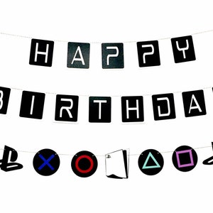 PS5 Birthday Banner, Video Game Birthday Party Banner, Gamer Party ...