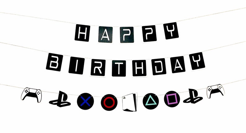 PS5 Birthday Banner Video Game Birthday Party Banner Gamer - Etsy