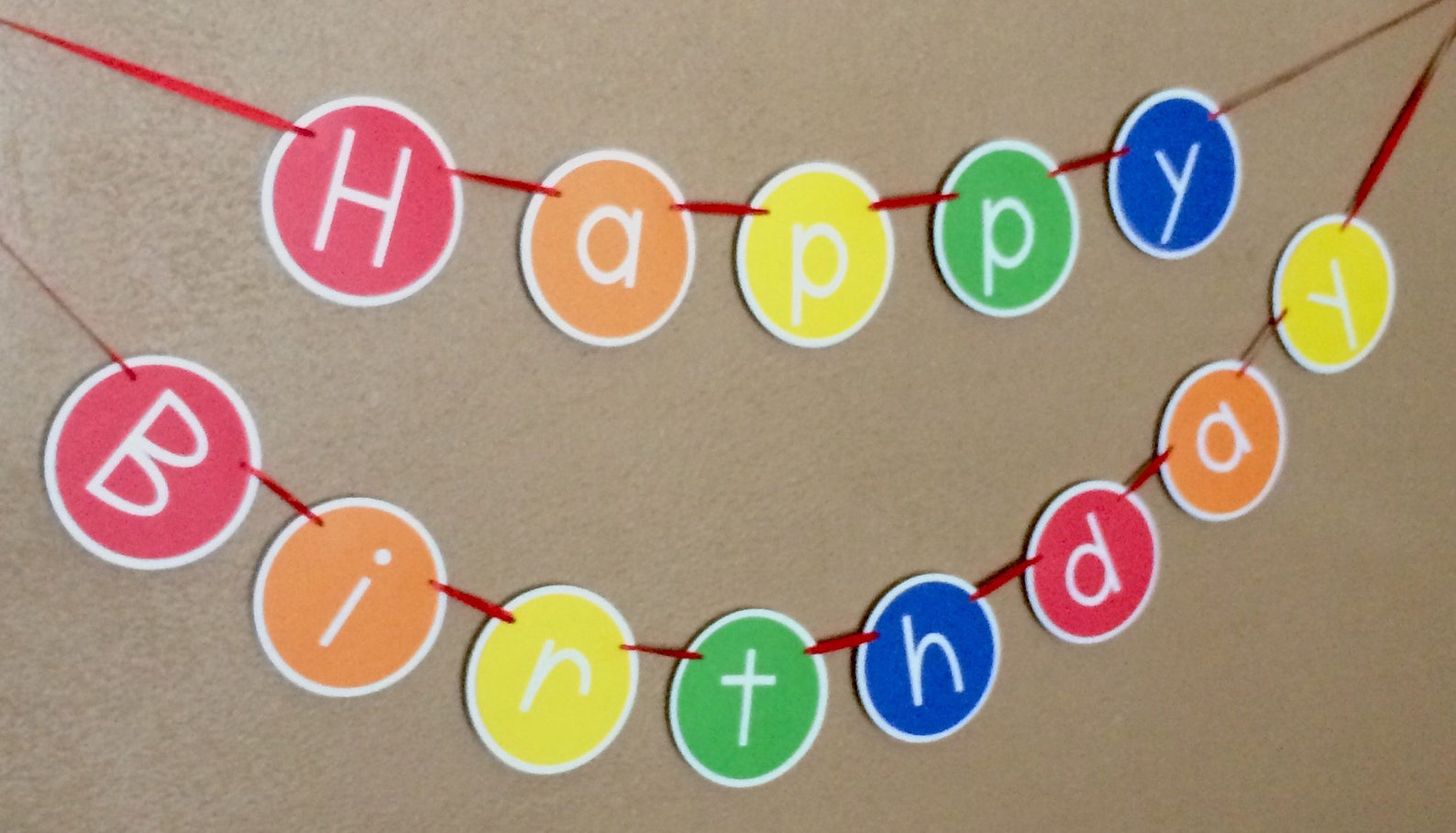 Rainbow Happy Birthday Banner Rainbow Decorations Primary - Etsy
