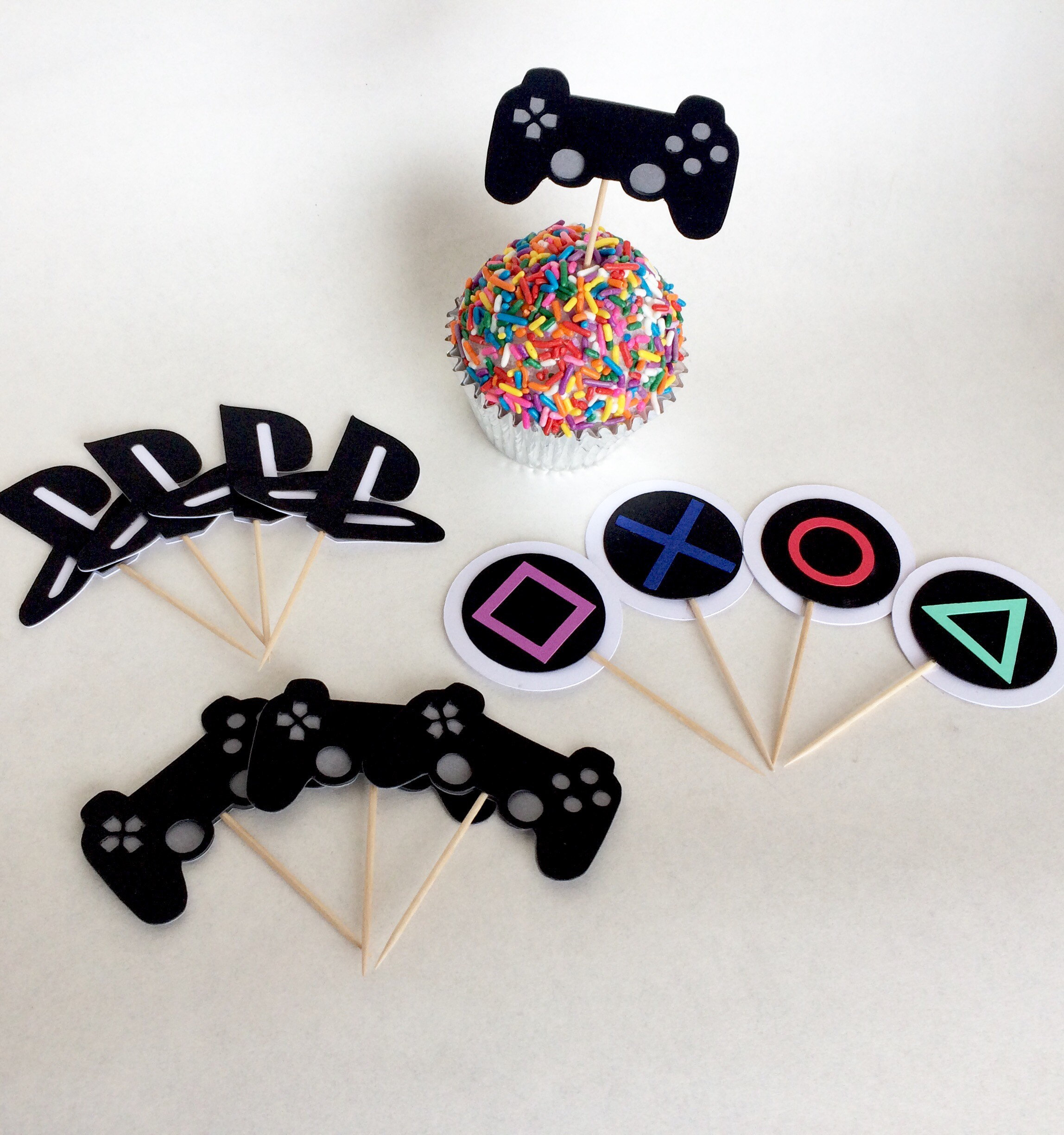 Playstation Birthday Party Cupcake Toppers Video Game Party - Etsy