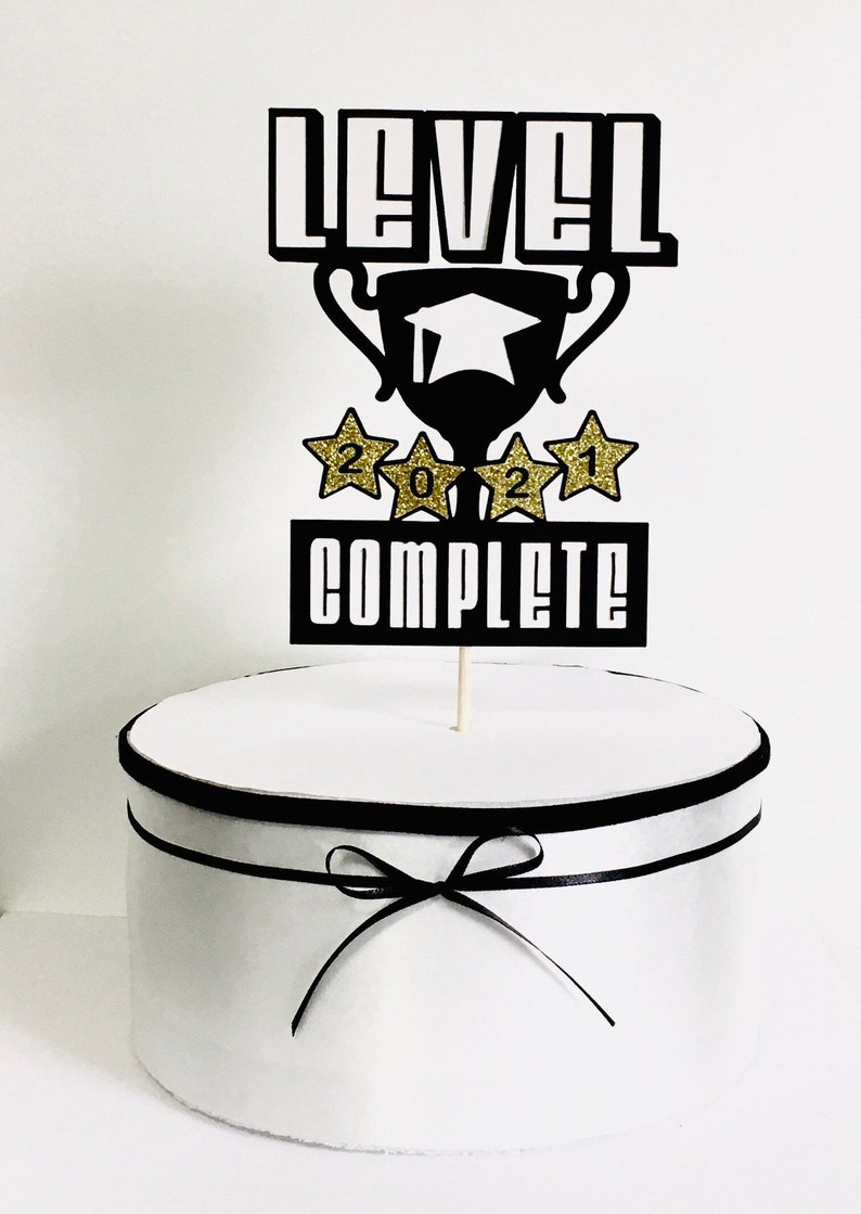 Level Complete Graduation Cake Topper Gamer Theme Graduation | Etsy