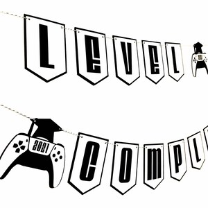 Video Game Graduation Banner, Gamer Graduation Decor, Level up Grad ...