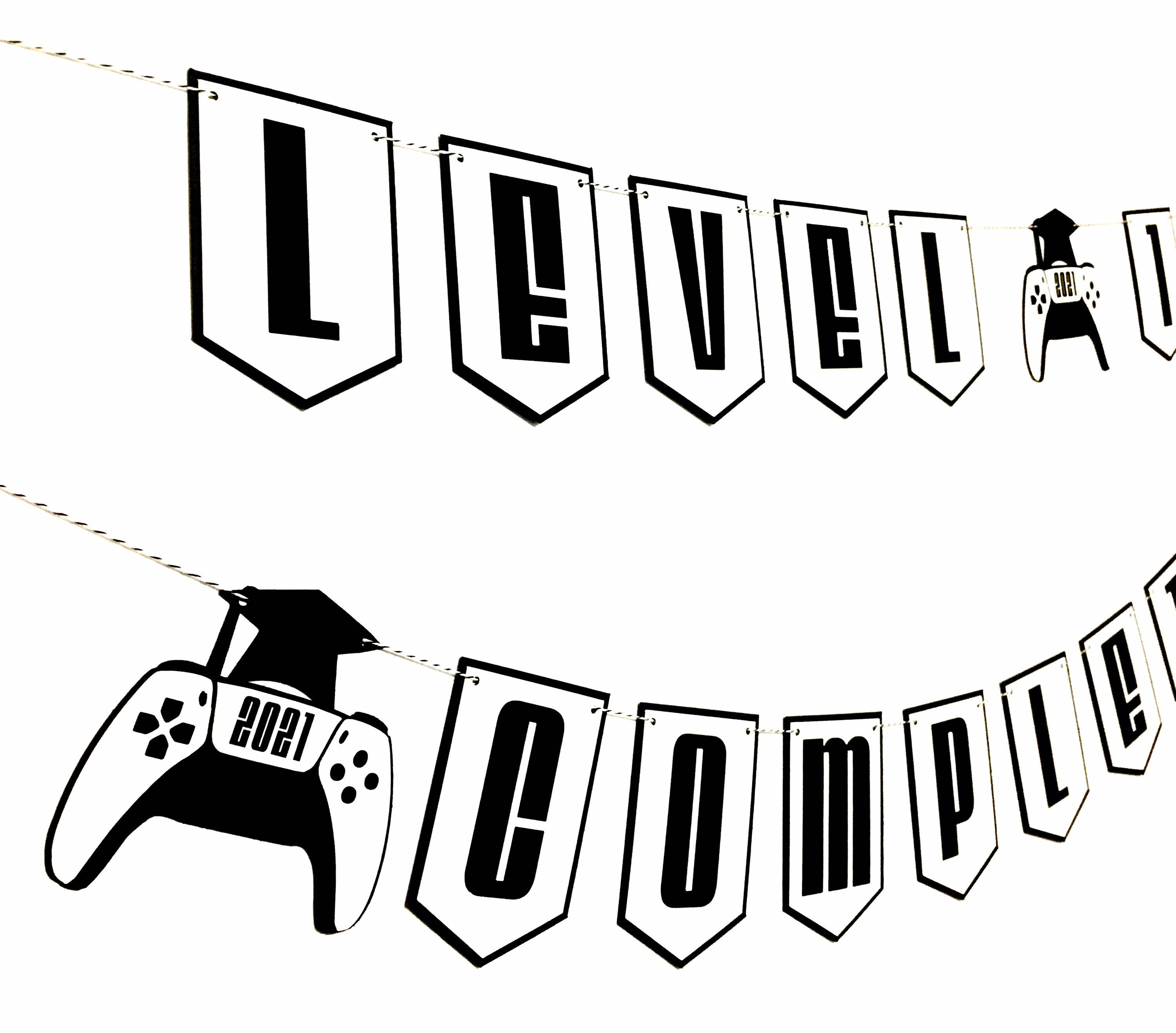 Video Game Graduation Banner, Gamer Graduation Decor, Level up Grad ...