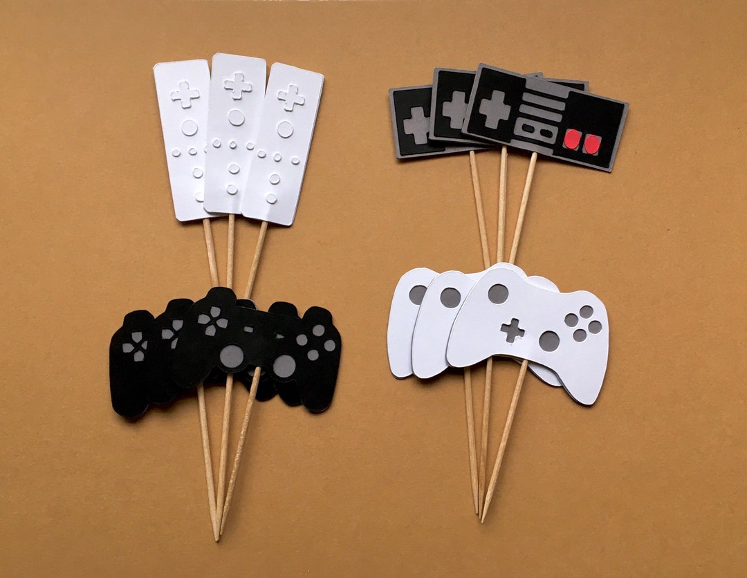 Retro Video Game Controller Cupcake Toppers, Retro Video Game Birthday ...