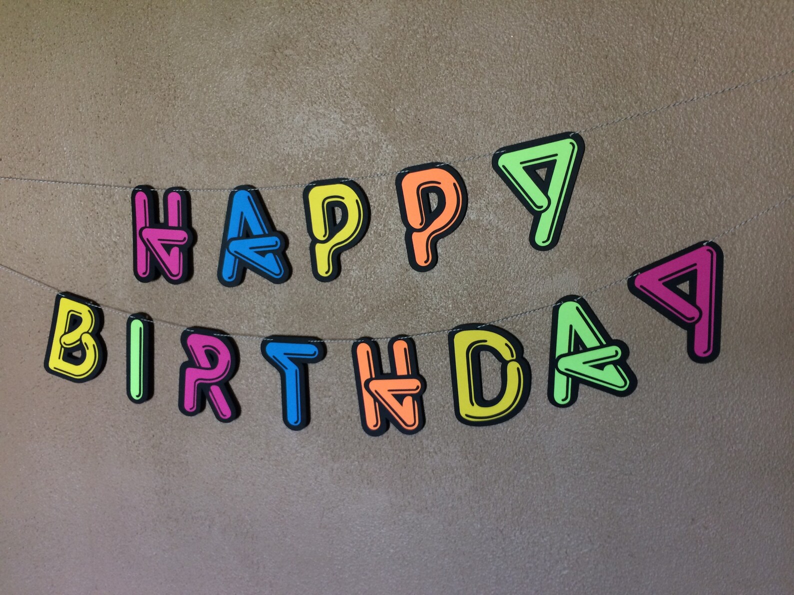 Neon Glow Birthday Banner, Glow in the Dark Party, Neon Glow Banner ...