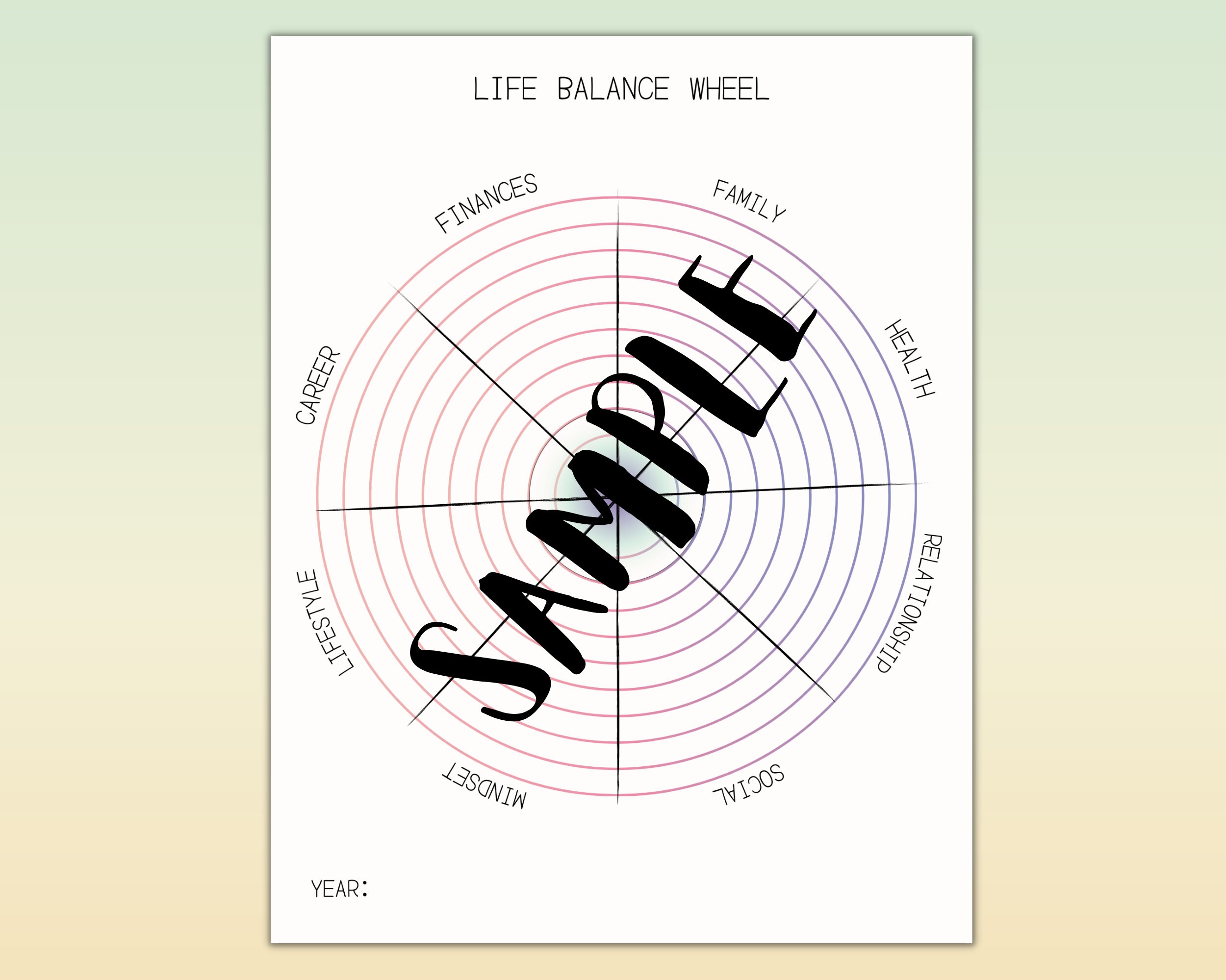 Life Balance Wheel Goal Planner (PDF Download) - Etsy