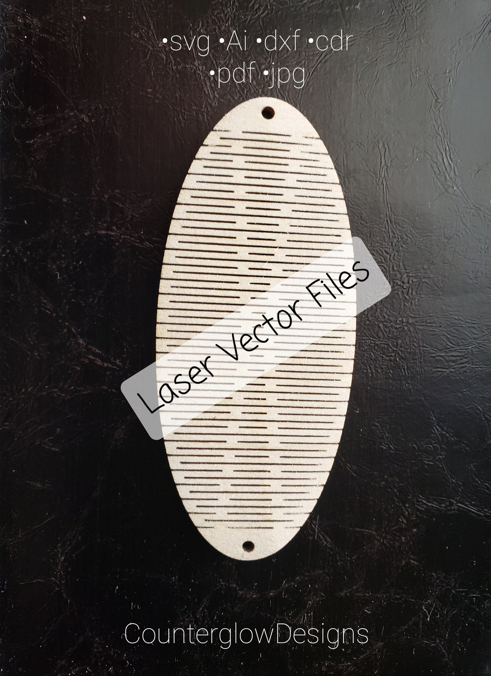 Vector Laser Files for Living Hinge Earrings (svg, Ai, Dxf, Cdr, Pdf ...