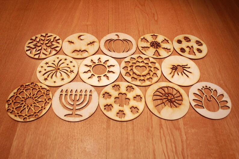 Set of 14 Seasonal Coasters Vector Files Contains Adobe | Etsy