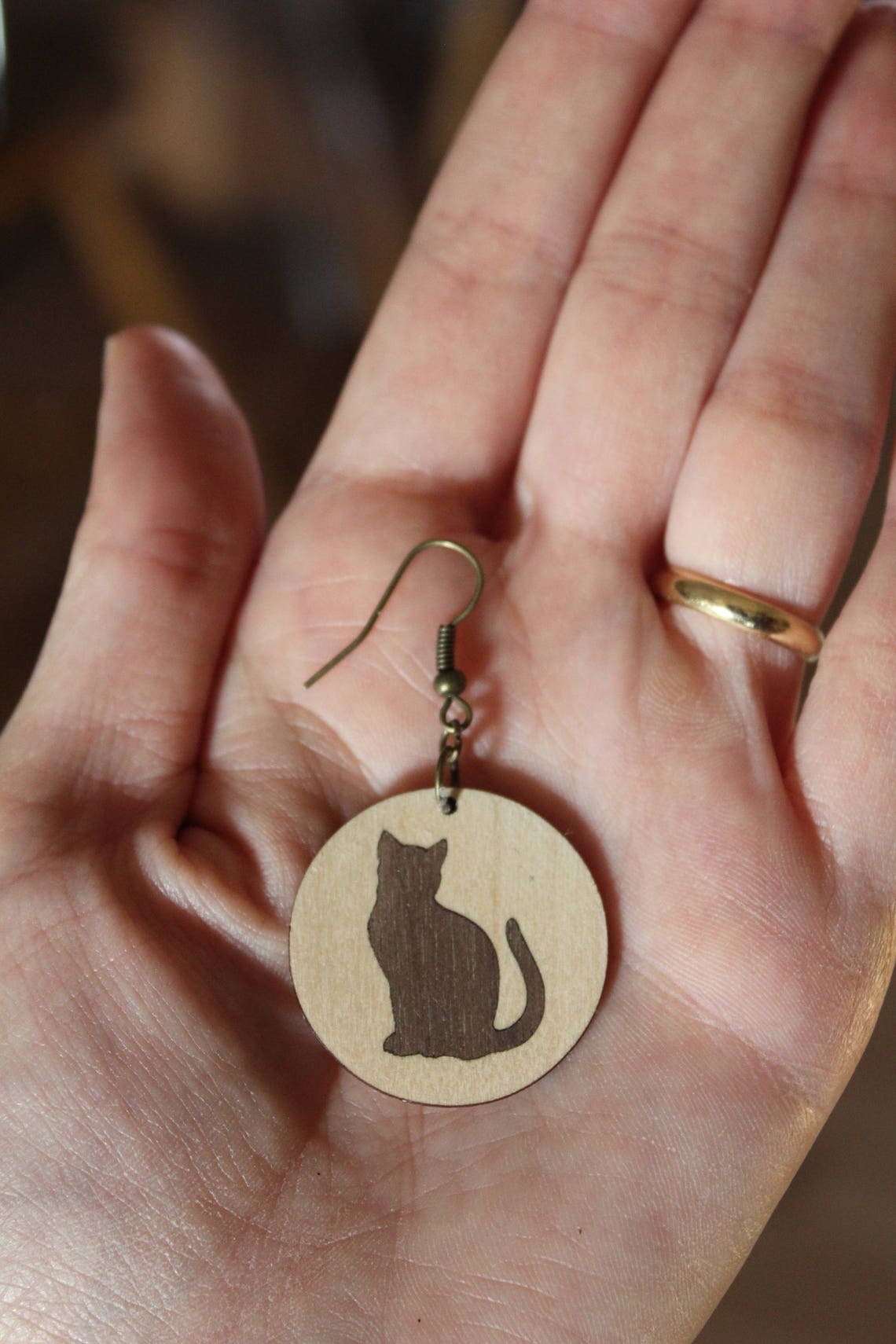Laser-cut Walnut on Maple Inlaid Earrings - Etsy