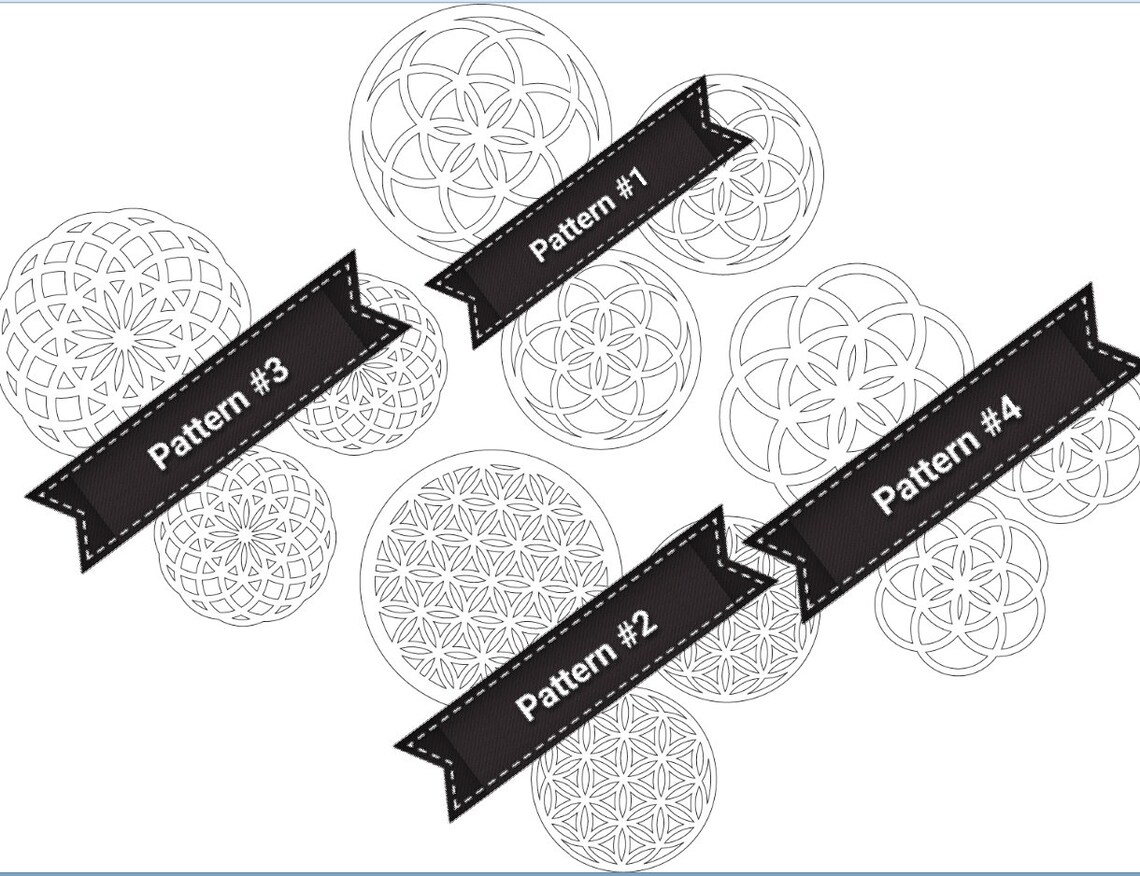 Flower of Life and Variations Vector Files (4 Sets. Contains Zip With ...