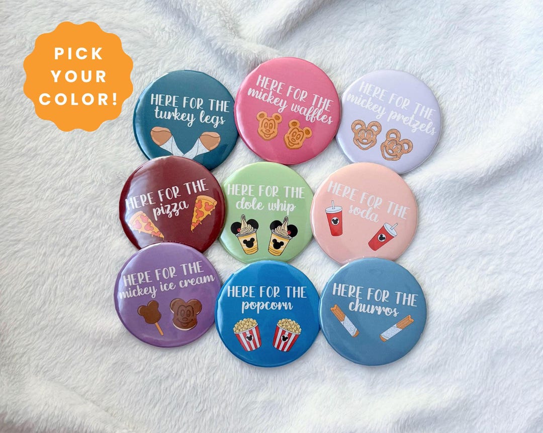 Here for the Snacks Pin Back Button or Magnet | Pick Your Snack and ...