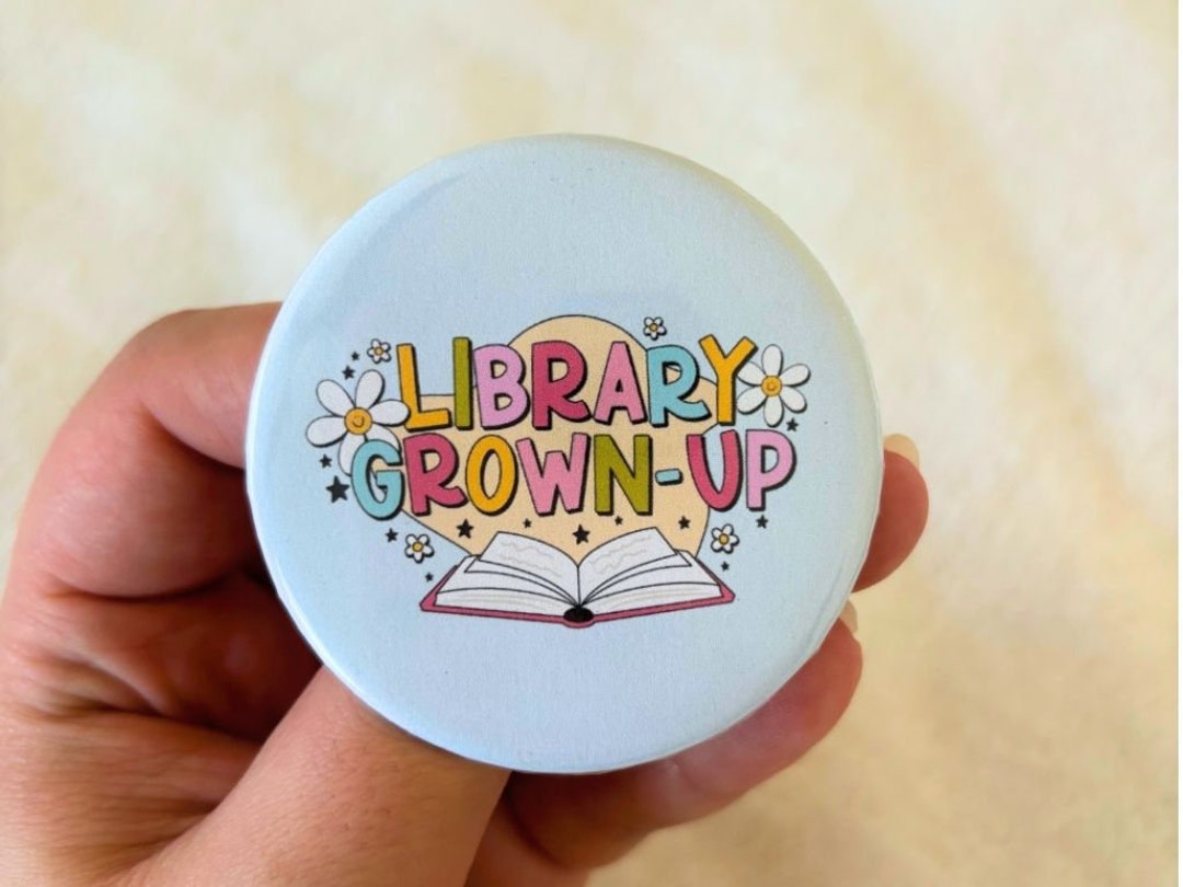 Library Grown-up Pin Back Button or Magnet - Etsy