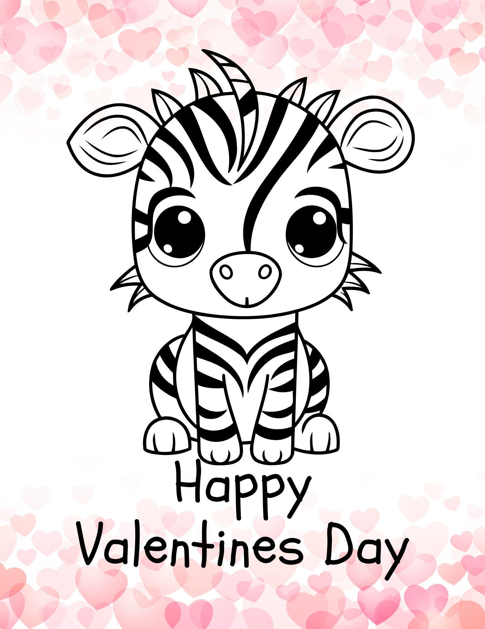 Valentines Day Children's Coloring Page - Etsy