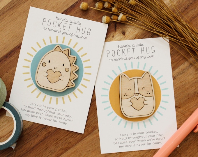 Animal Pocket Hugs - Animal Wood Pocket Hug - Kid Craft - Pocket Hug ...