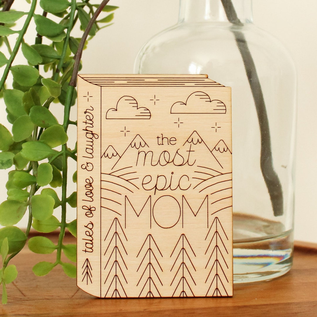 Mother's Day Mini Wood Book Card • Book Lover Mom Gift • Inspirational ...