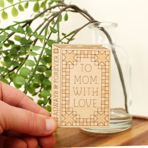 Mother's Day Mini Wood Book Card Book Lover Mom Gift Inspirational and ...