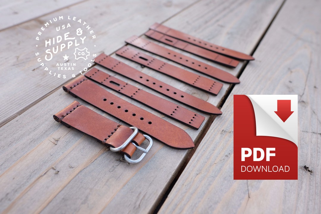 Watch Strap Band Template Pattern Guide Set - 18mm 20mm 22mm 24mm PDF ...