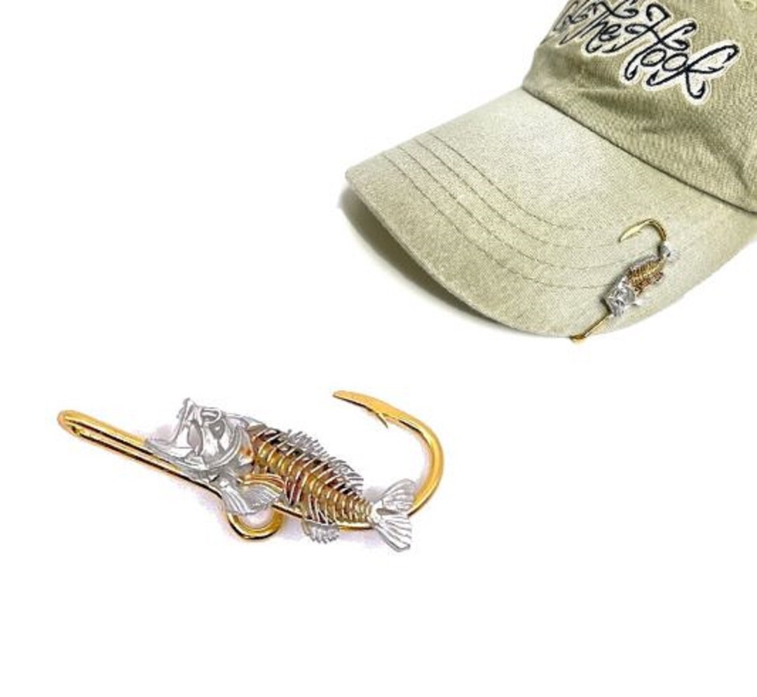 Bass Bone Fish Hookit© Fishing Hat Hook Brim Clip Hat - Etsy