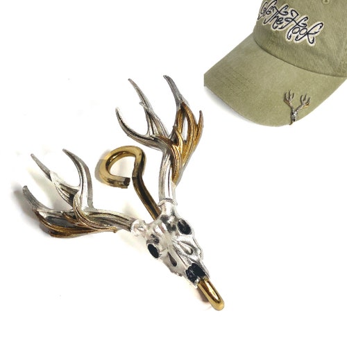 Elk Antler hookit© Fishing Hat Clip Elk Skull - Etsy