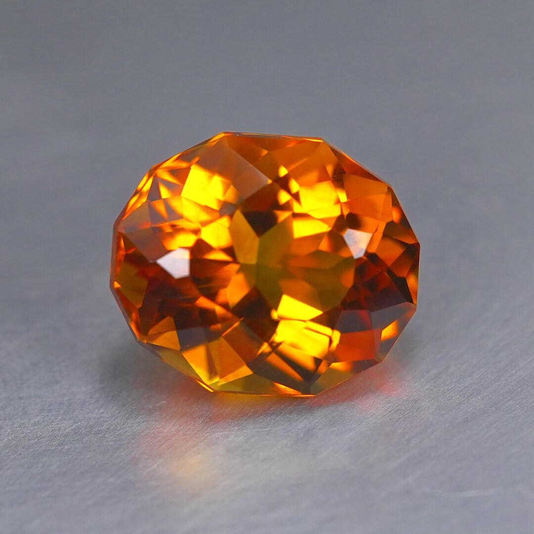5.06 CT Goldish Orange Citrine Fancy Oval Shape 100% Natural Gemstone ...