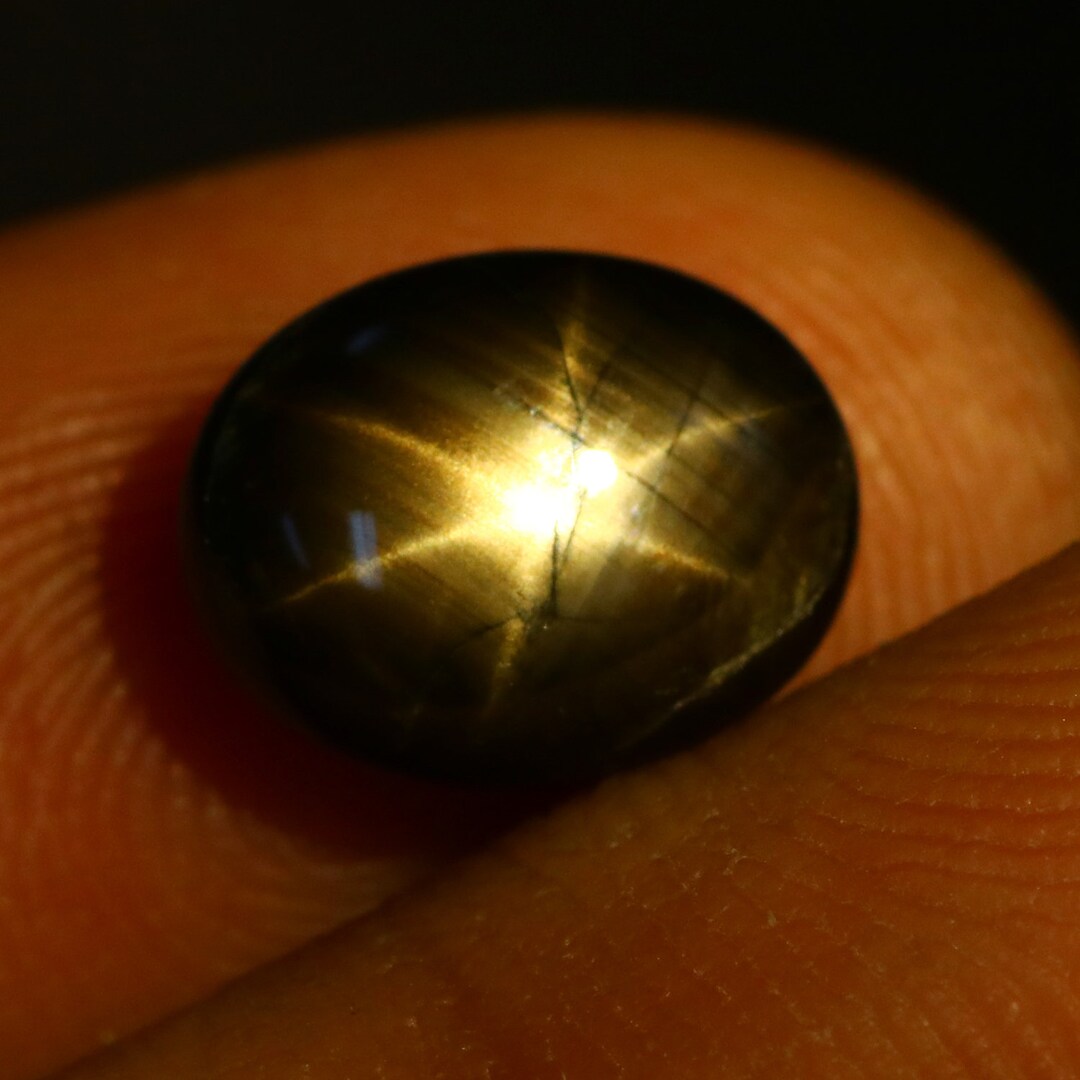 3.84 Ct Unbelievable Unique Sparkling 6-rays Black Star Sapphire Cab - Etsy