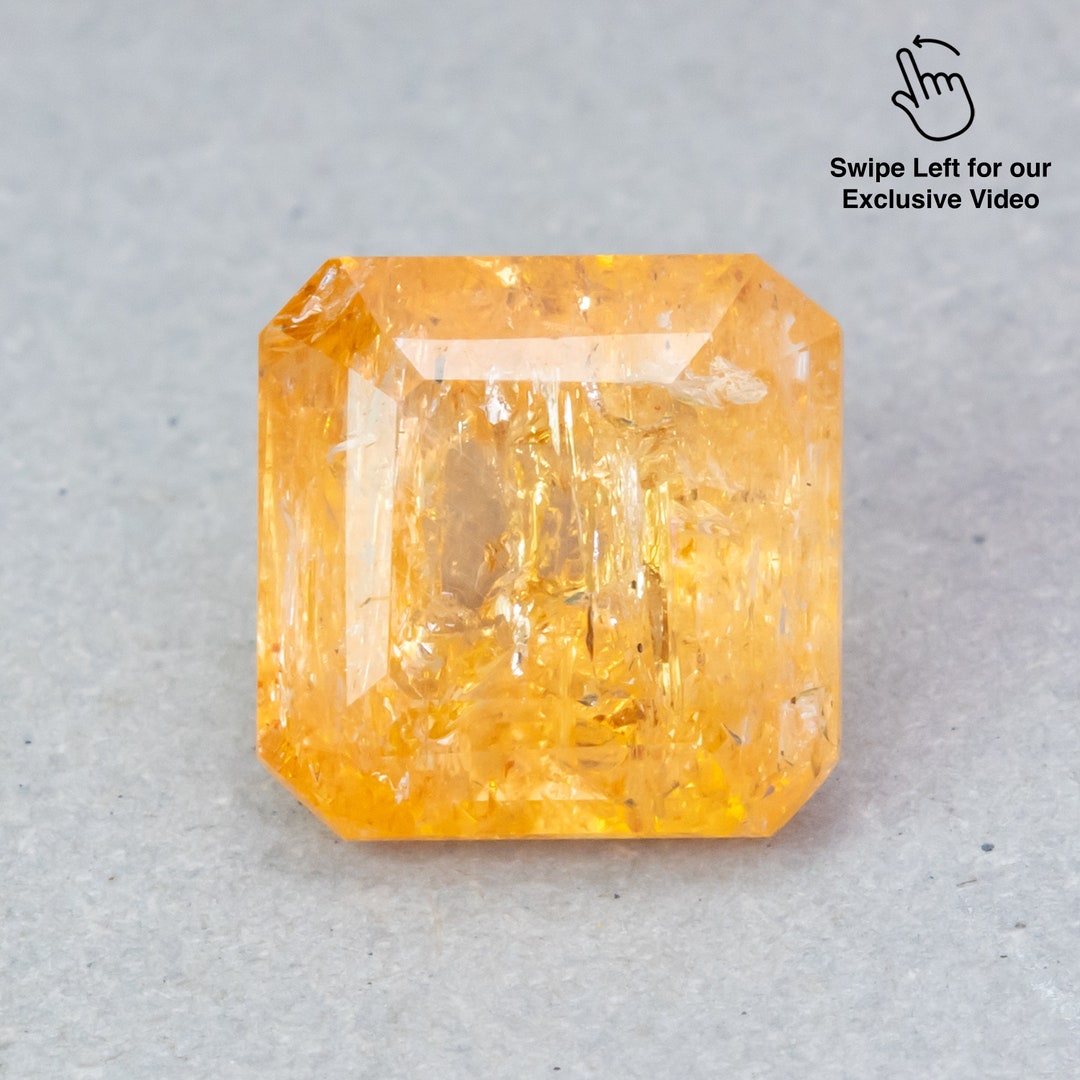 3.82 CT Gleaming Orange Rare Gem Imperial Topaz Emerald Cut - Etsy UK