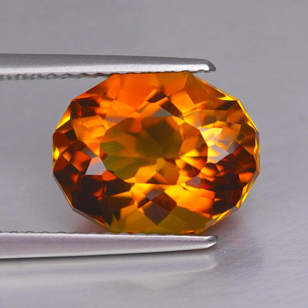 4.10 Ct SUPER RARE ! Madeira Citrine 100% Natural Loose Gemstome Oval ...