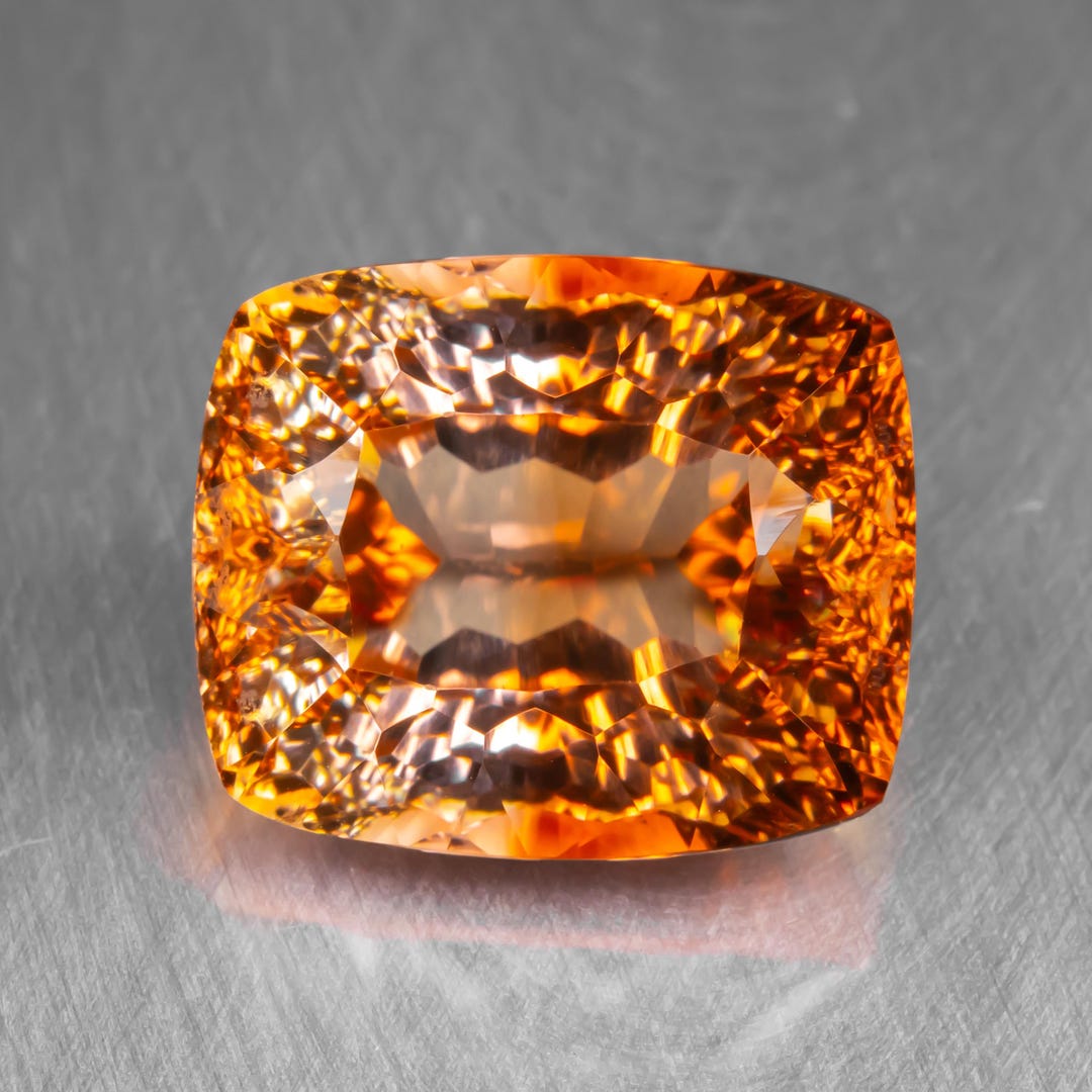 13.58 Ct Superb Rare Beautiful Concave Cut 100% Natural Champagne Topaz ...