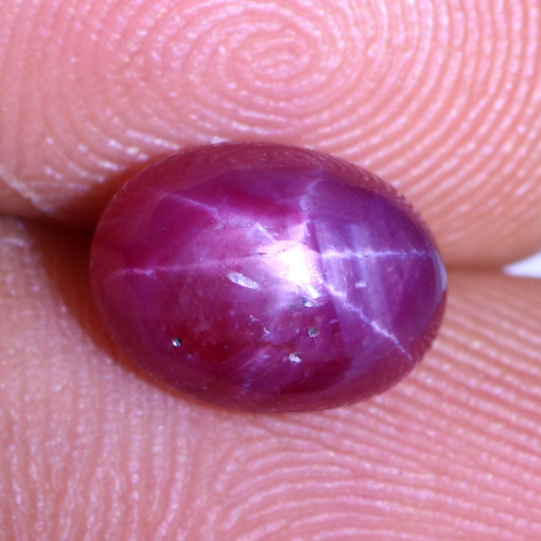 2.75 CT Marvelous Rarest Six Rays 100% Natural Red Star Ruby Cabochon ...
