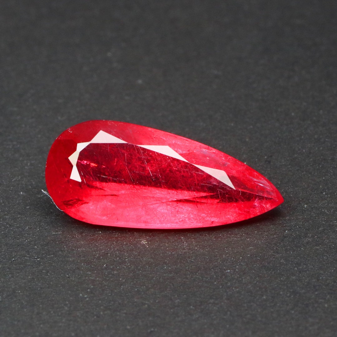 1.58 Ct Rare Gemstone Scarlet Red Brazilian Rhodonite Pear for Jewelry ...