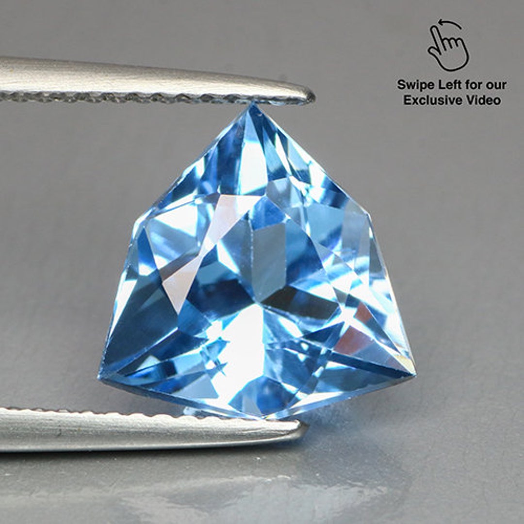 3.78 Ct Ultra Rare Gem Stunning Top Fire Blue Beryl From Madagascar ...